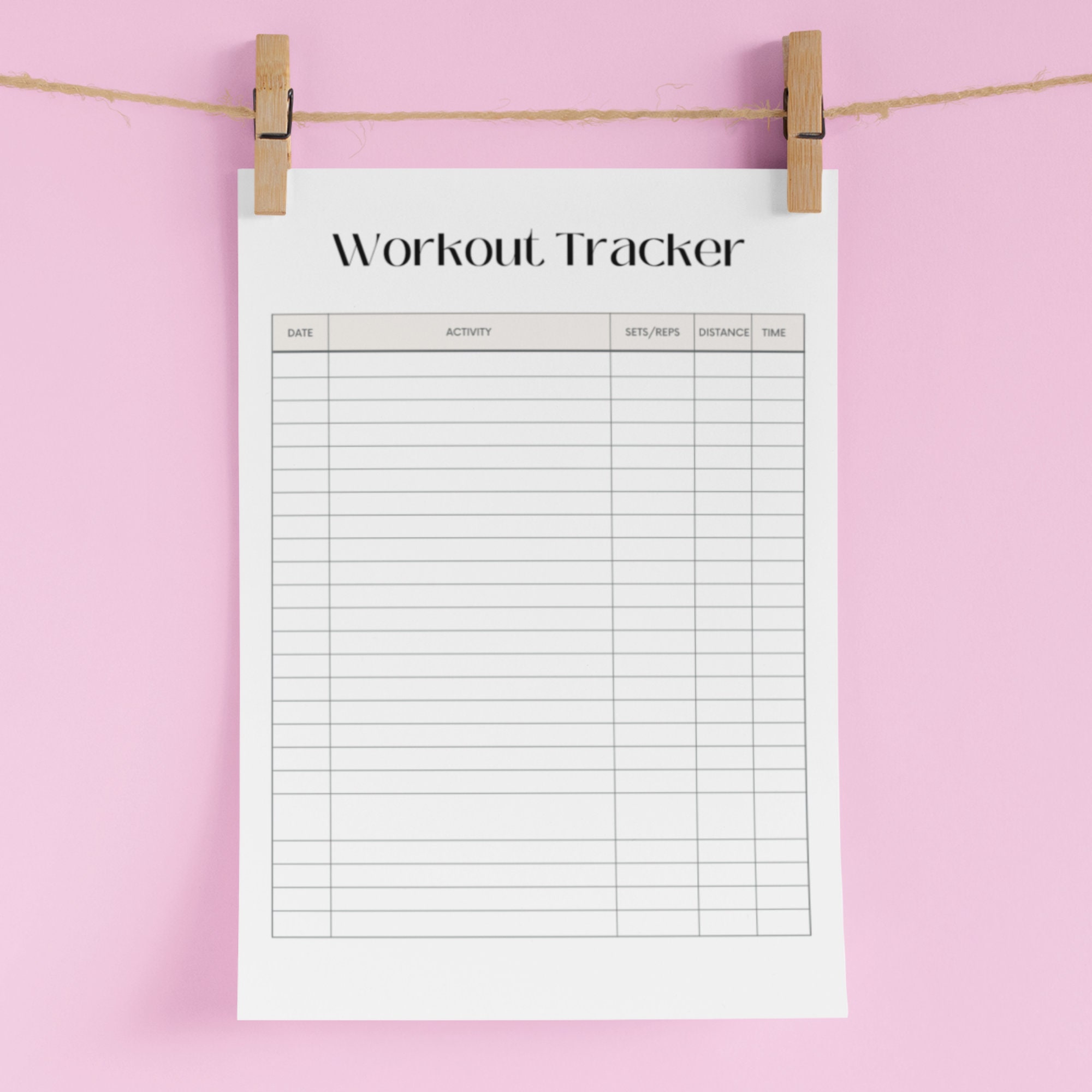PRINTABLE Workout Planner | Workout Log | Exercise Chart | Fitness ...