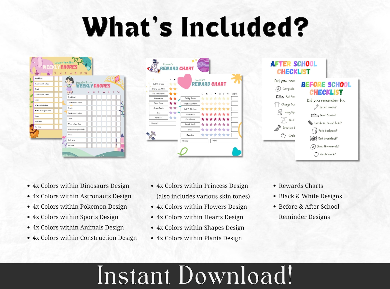 EDITABLE Kids Chore Chart Routine Chart Chore Chart for Kids Kids ...