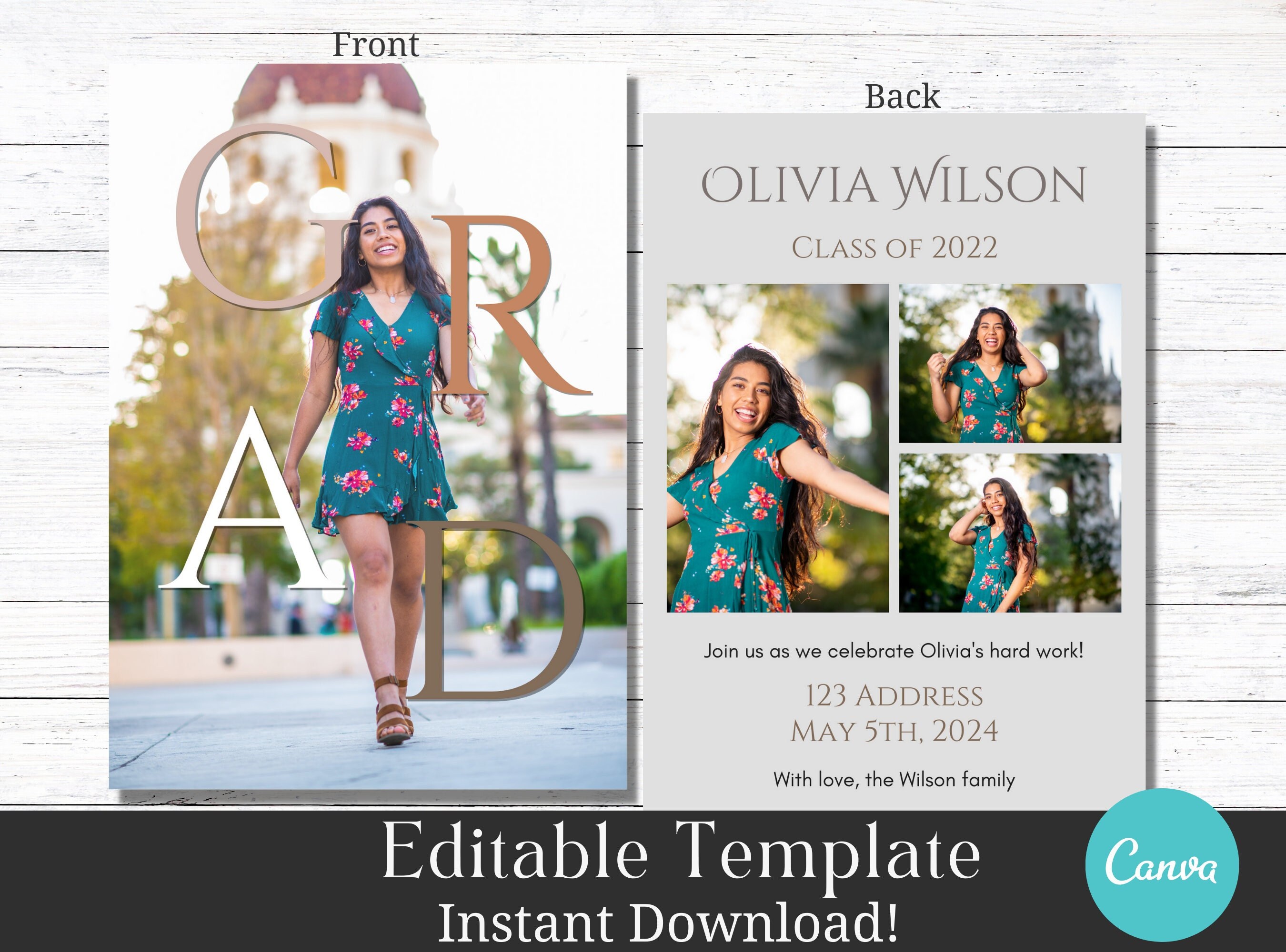 EDITABLE Graduation Party Invitation, Class of 2023 Graduation Invite ...