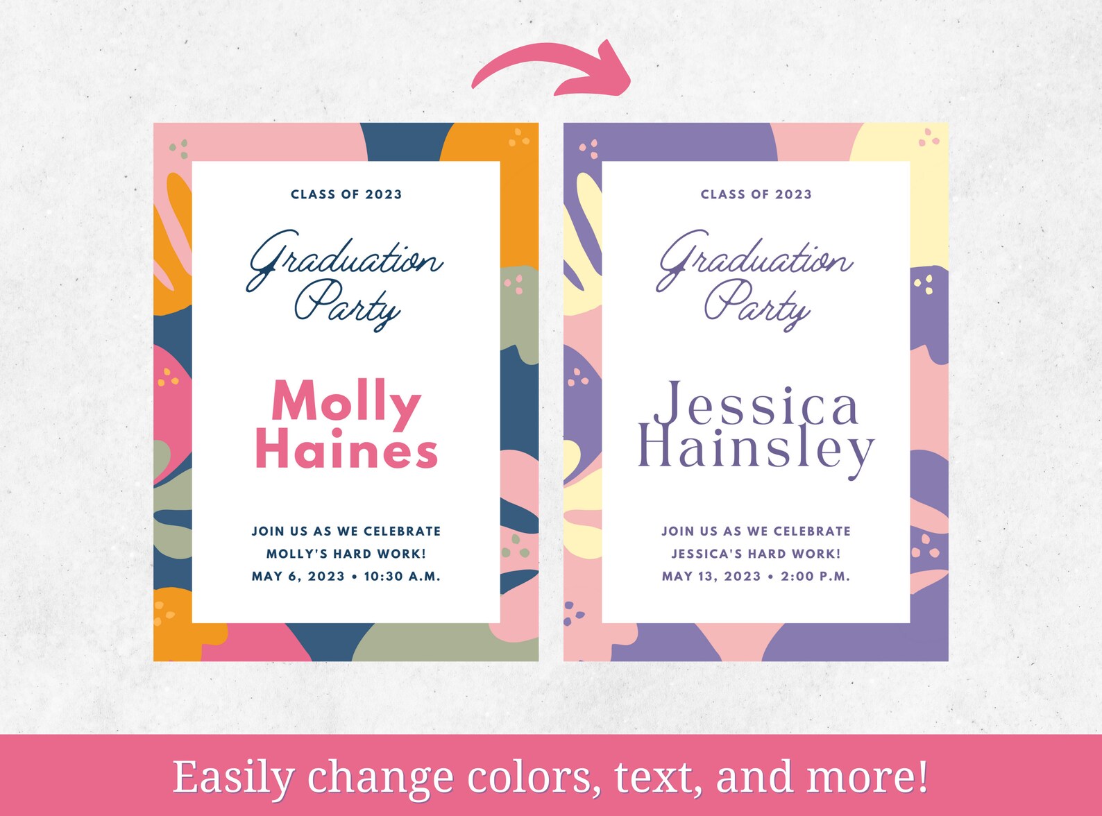 EDITABLE Graduation Party Invitation, Class of 2023 Graduation Invite ...