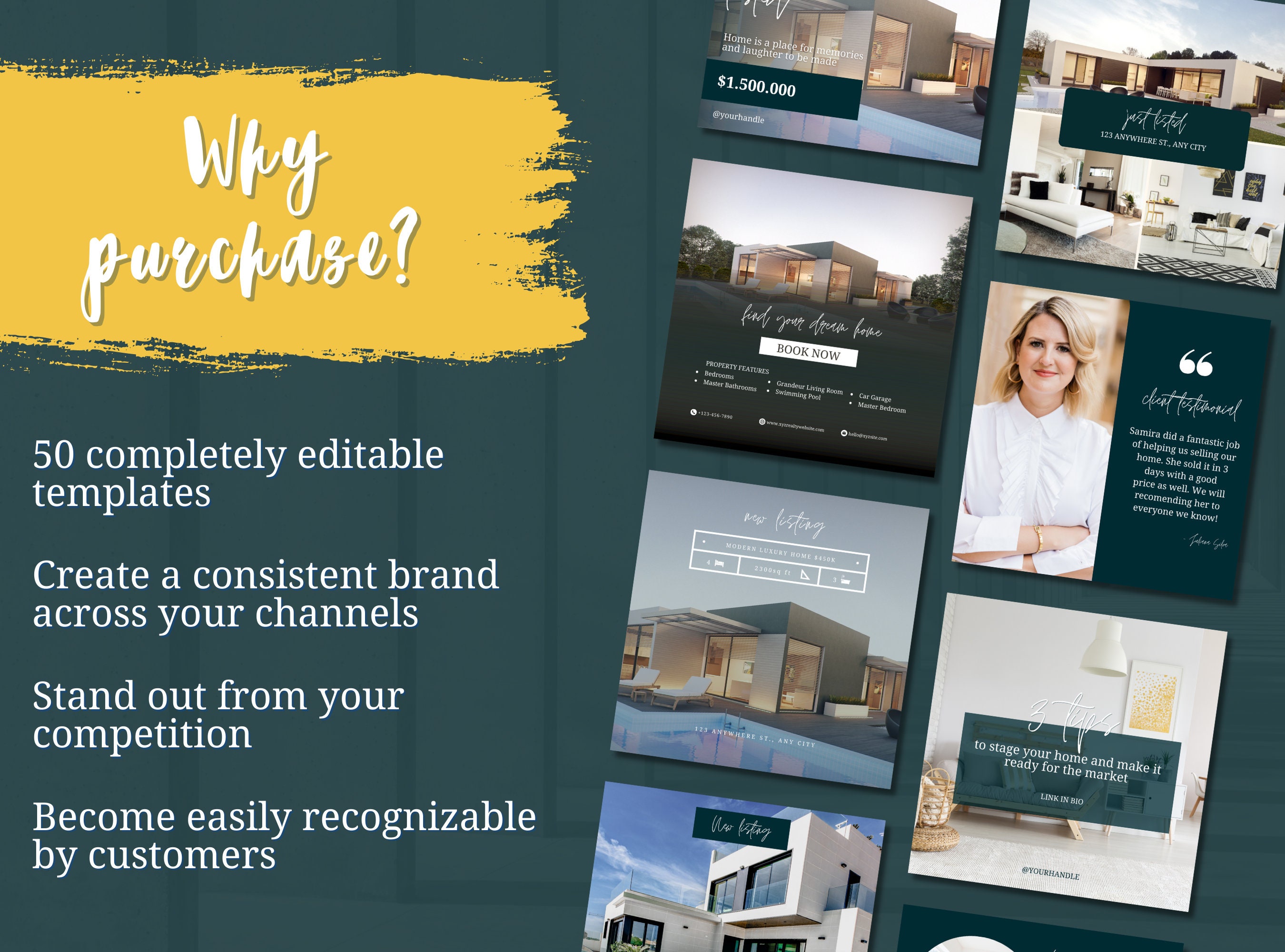50 Real Estate Social Media Templates | Realtor Social Templates ...