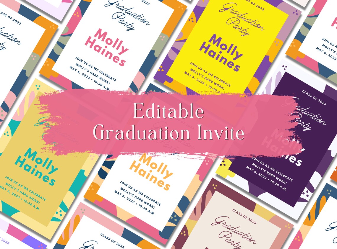 EDITABLE Graduation Party Invitation, Class of 2023 Graduation Invite ...