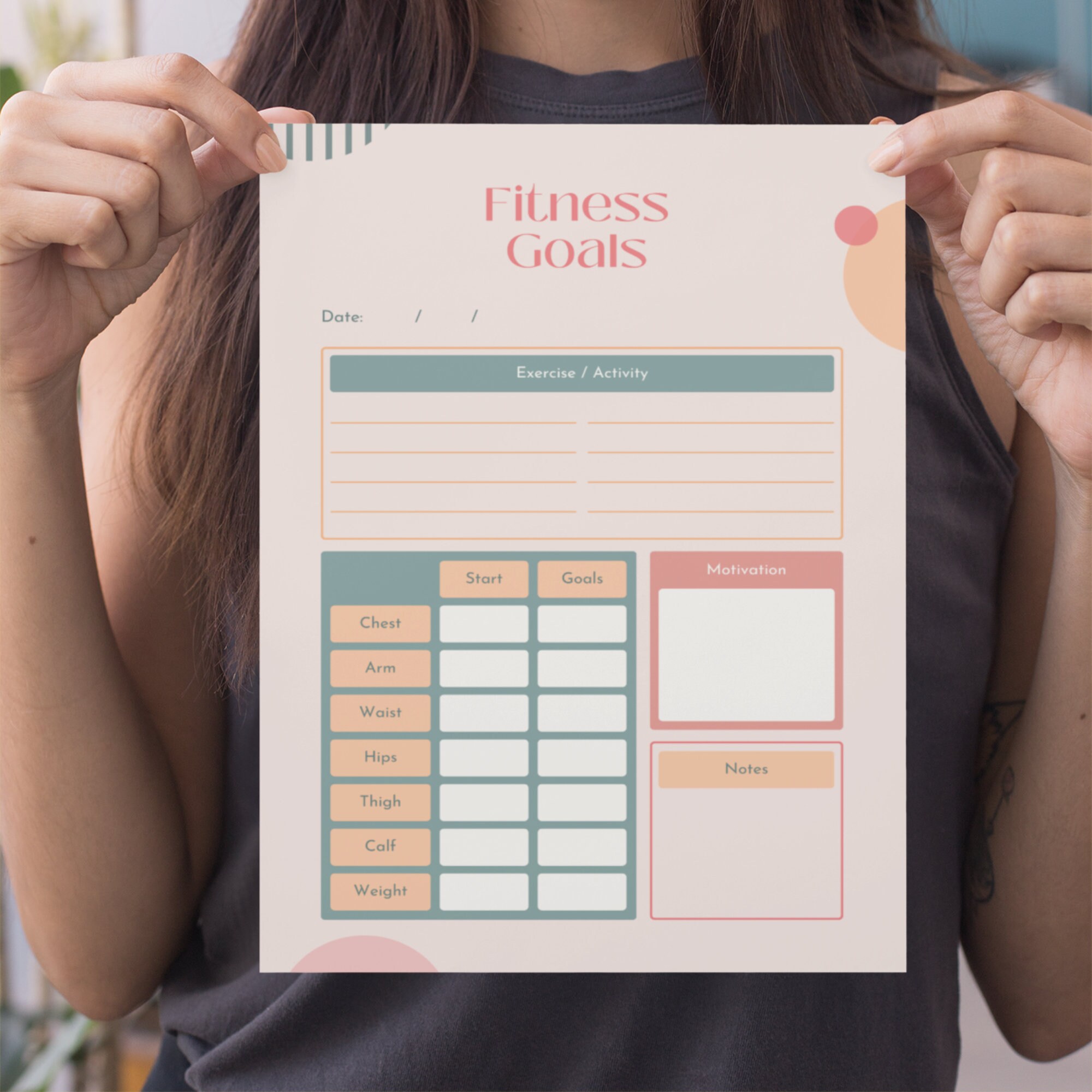 PRINTABLE Workout Planner | Workout Log | Exercise Chart | Fitness ...