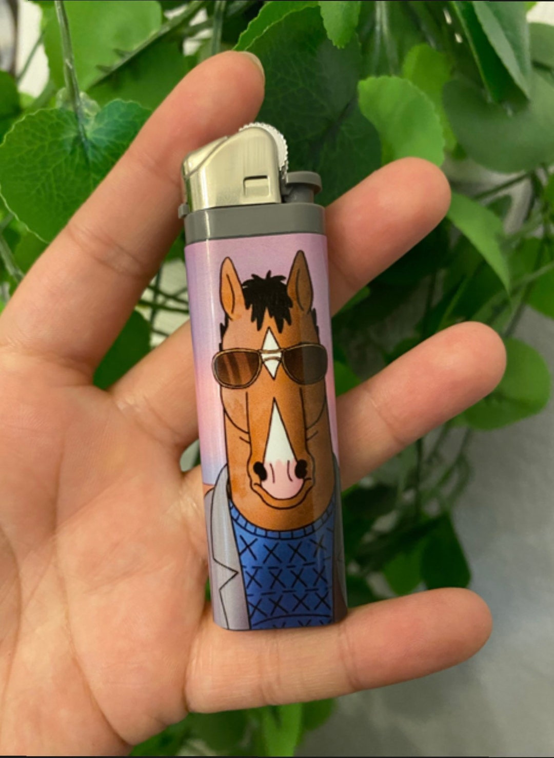 Horse Cartoon Inspired Custom Photo Lighter Personalized Gift Candle ...