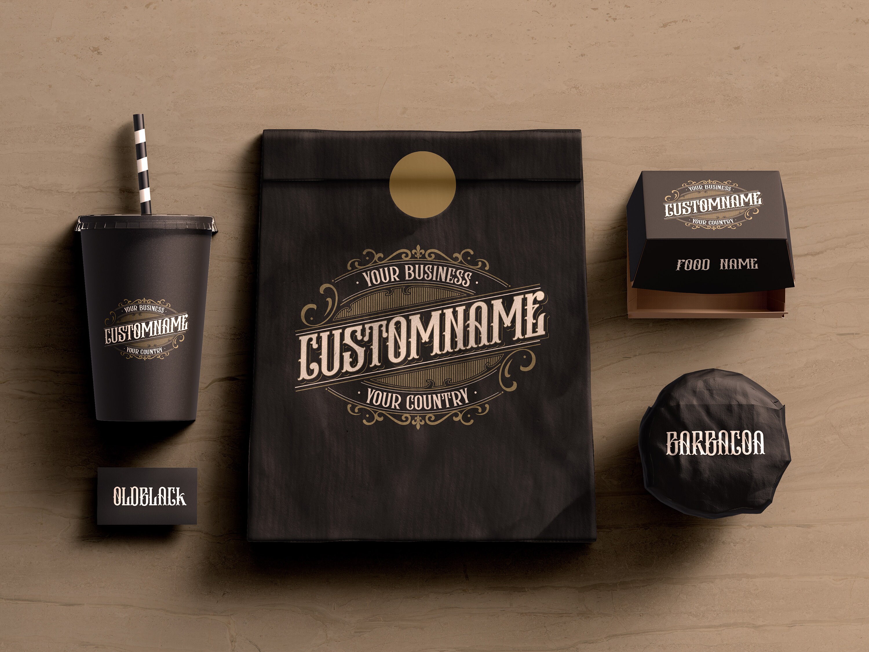 Pre-made Vintage Logo, Handcrafted Style, Customizable Retro Design ...