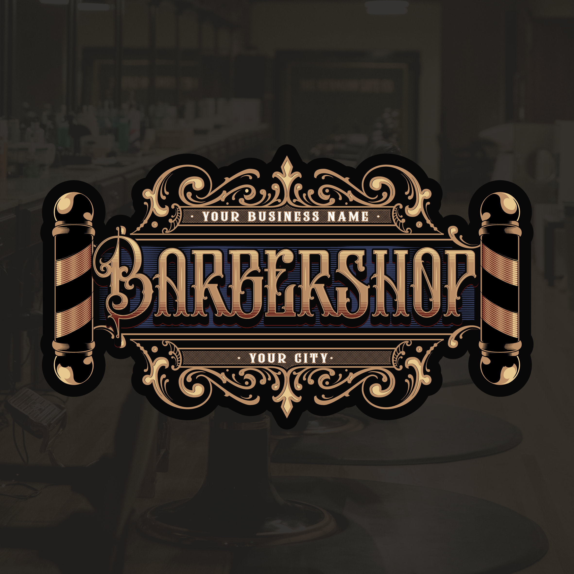 Barber Shop Logo Vector