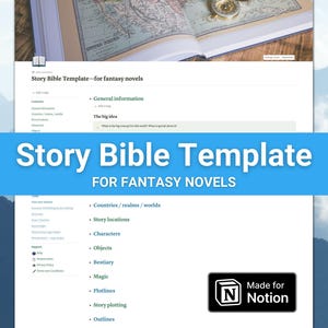 Story Bible Template—for Fantasy Novels - Notion Template - Etsy