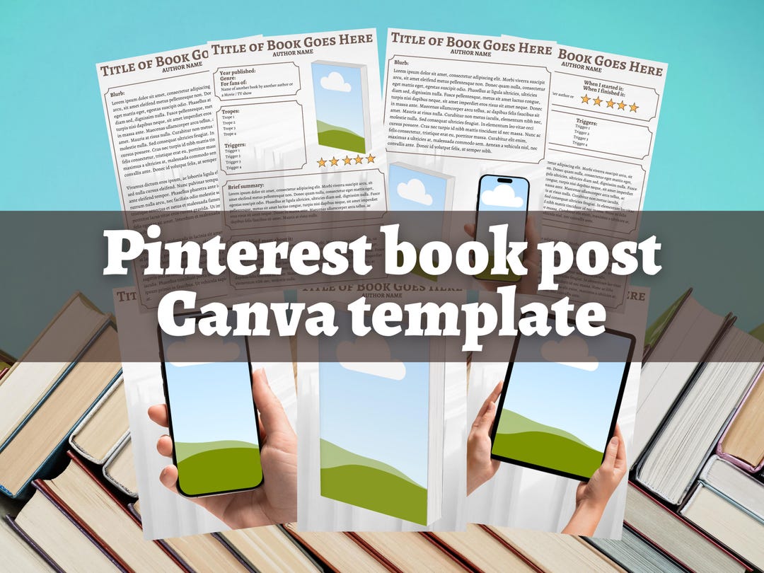 Classic Book Review Canva Template for Pinterest - Etsy