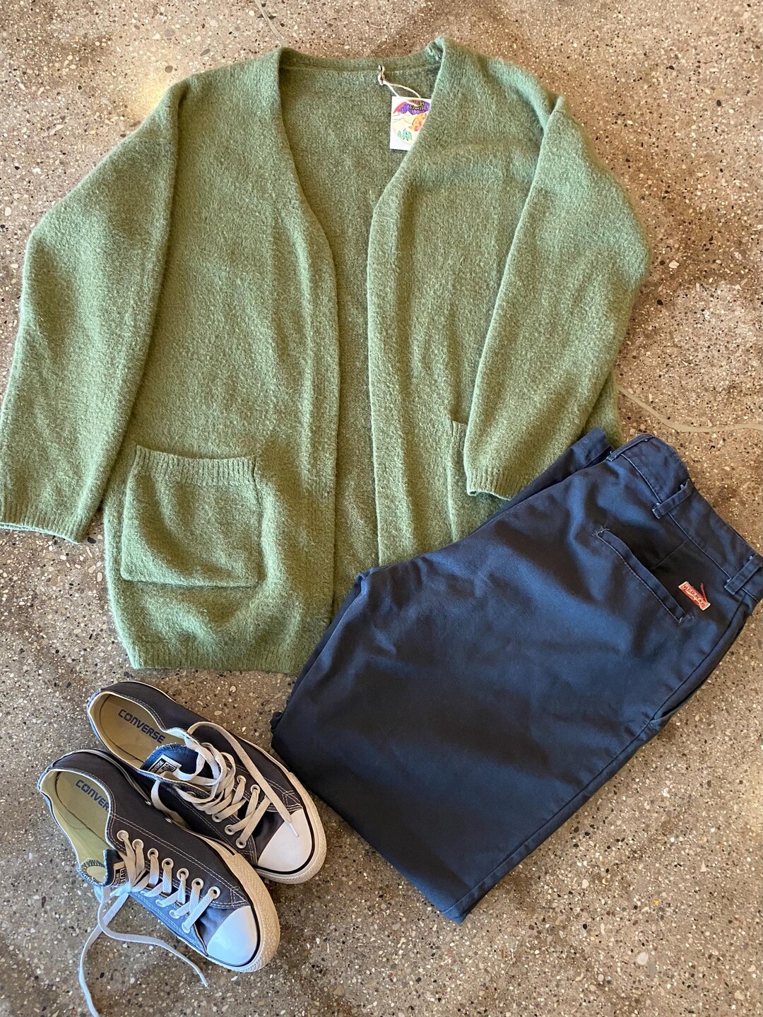 Kurt Cobain Likeness Unplugged Style Green Cardigan Sweater Large - Etsy