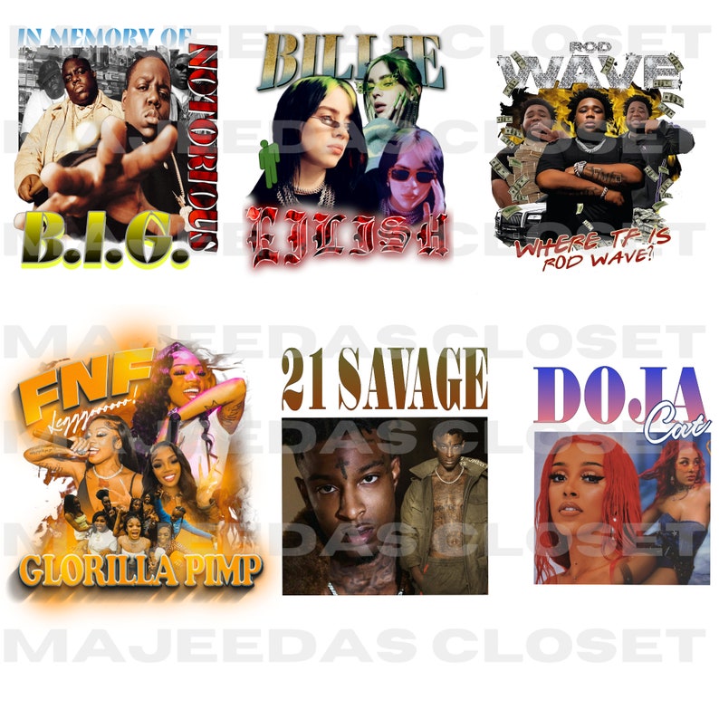 Rap Tee Png Bundle Digital Download 20 Png Files Rapper Sublimation ...