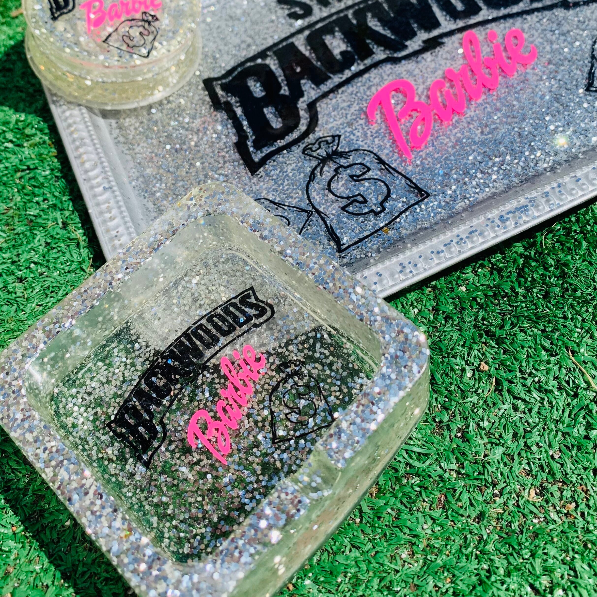 Backwoods Barbie Rolling Tray/ Rolling Tray Set/ Resin Tray/ Custom ...