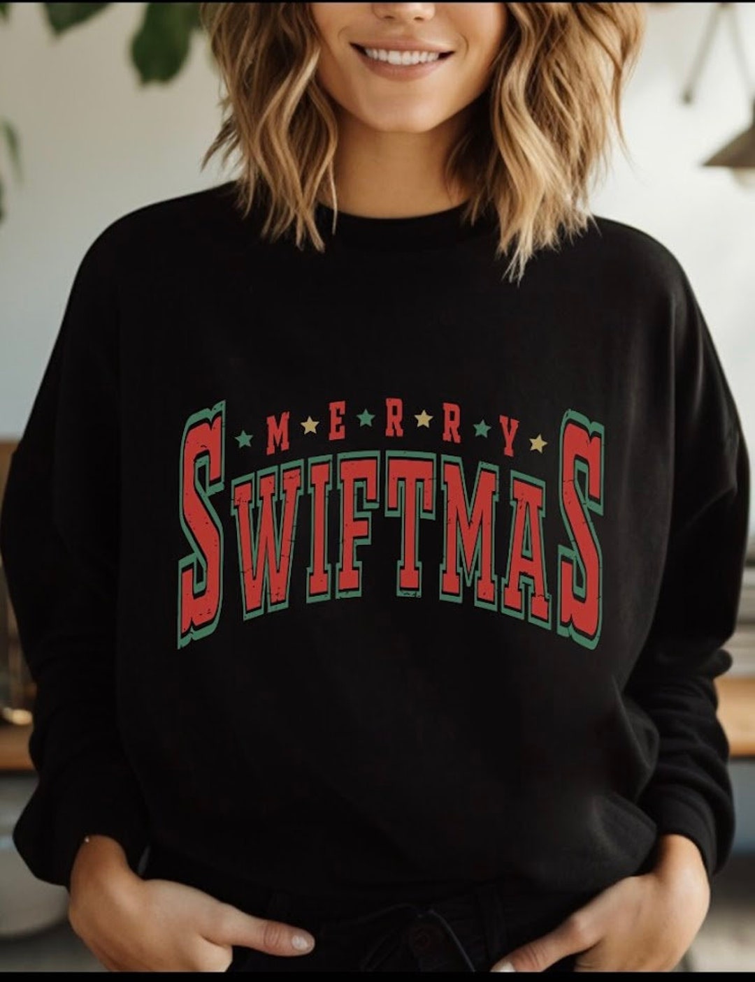 Taylor Swift Merry Swiftmas Varsity Sweatshirt Cute Christmas - Etsy