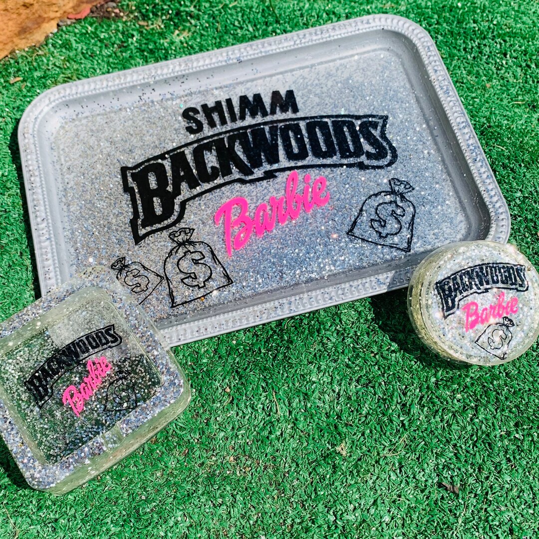 Backwoods Barbie Rolling Tray/ Rolling Tray Set/ Resin Tray/ Custom ...