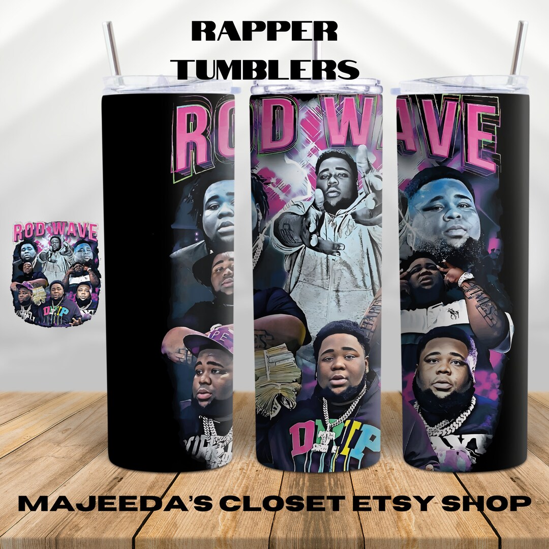 Rapper Tumblers, Rod Wave Vintage Tumbler 20oz 90s Vintage Bootleg ...