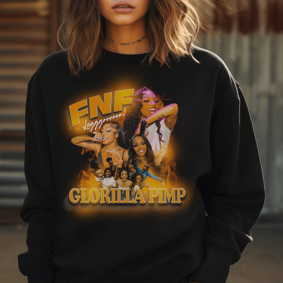FNF Glorilla Pimp Sweatshirt, 90s Vintage Rap Shirt, Vintage Bootleg ...