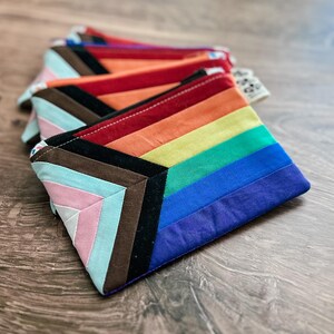Progress Pride Flag Zipper Pouch, LGBTQ Coin Purse, Gay Pride Zipper ...