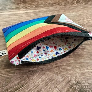 Progress Pride Flag Zipper Pouch, LGBTQ Coin Purse, Gay Pride Zipper ...