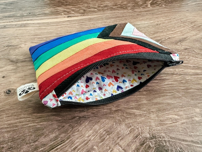 Progress Pride Flag Zipper Pouch, LGBTQ Coin Purse, Gay Pride Zipper ...