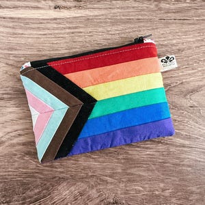 Progress Pride Flag Zipper Pouch, LGBTQ Coin Purse, Gay Pride Zipper ...