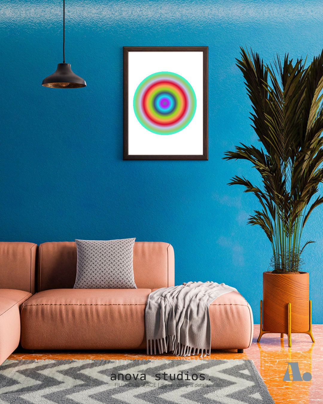 Colorful Light & Neon Gradient Circle Digital Design Art Print - Etsy