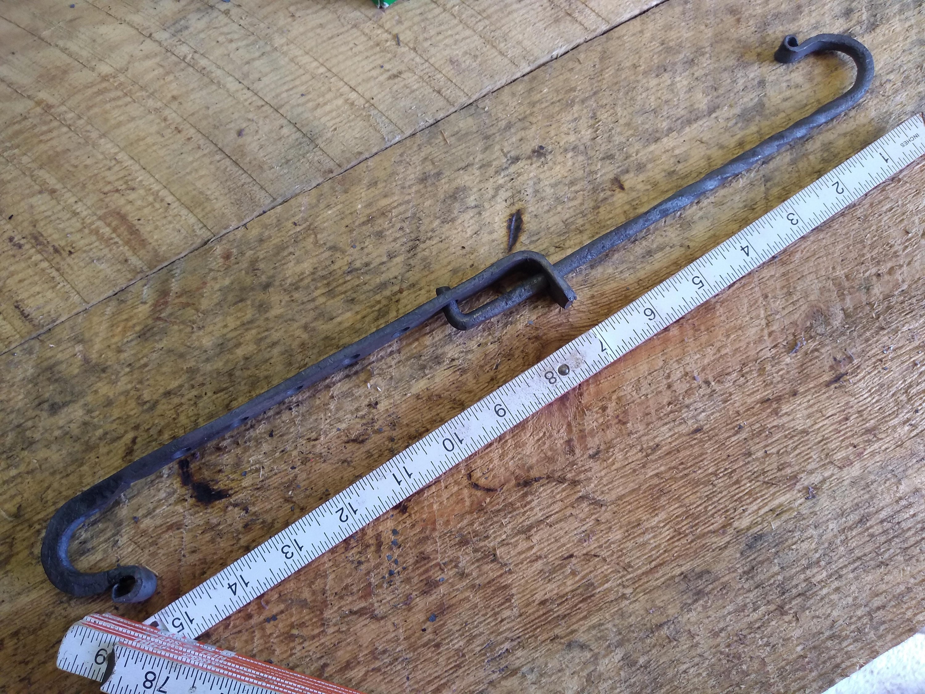 Lug and Hole Trammel Hook, Colonial American Style Adjustable Hanger ...