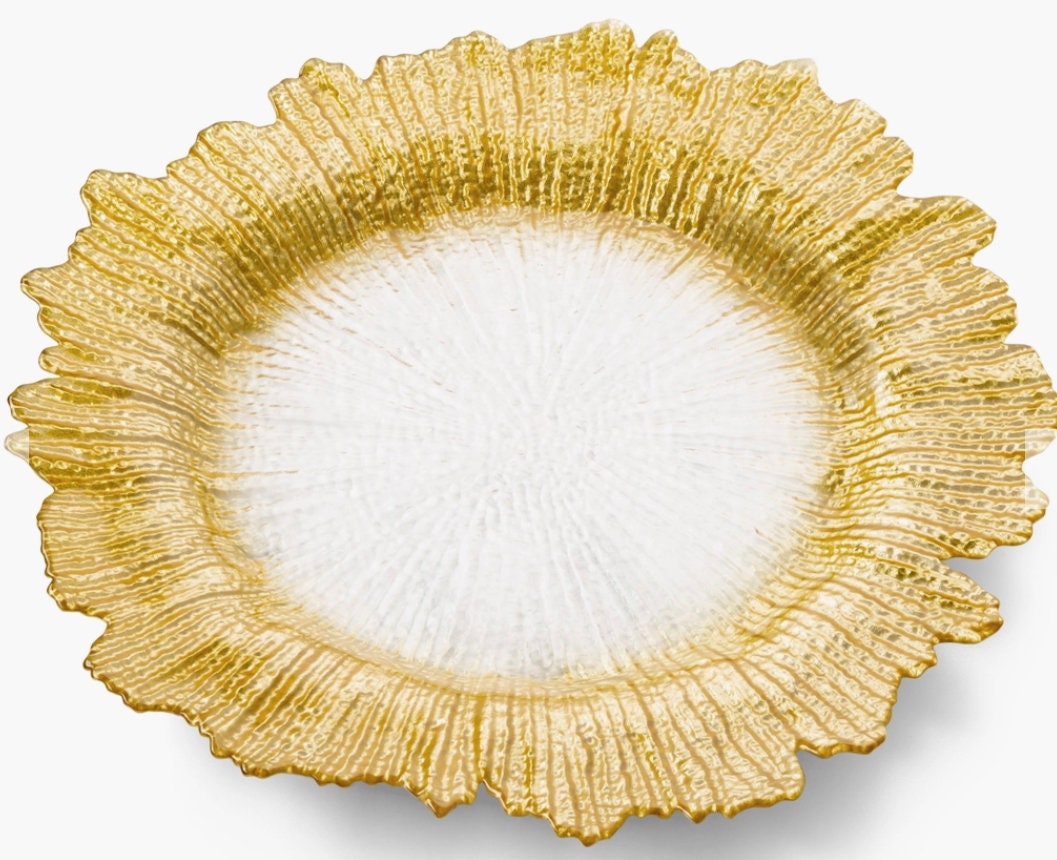 Gold Flower Shaped Chargers Set of Four - Etsy
