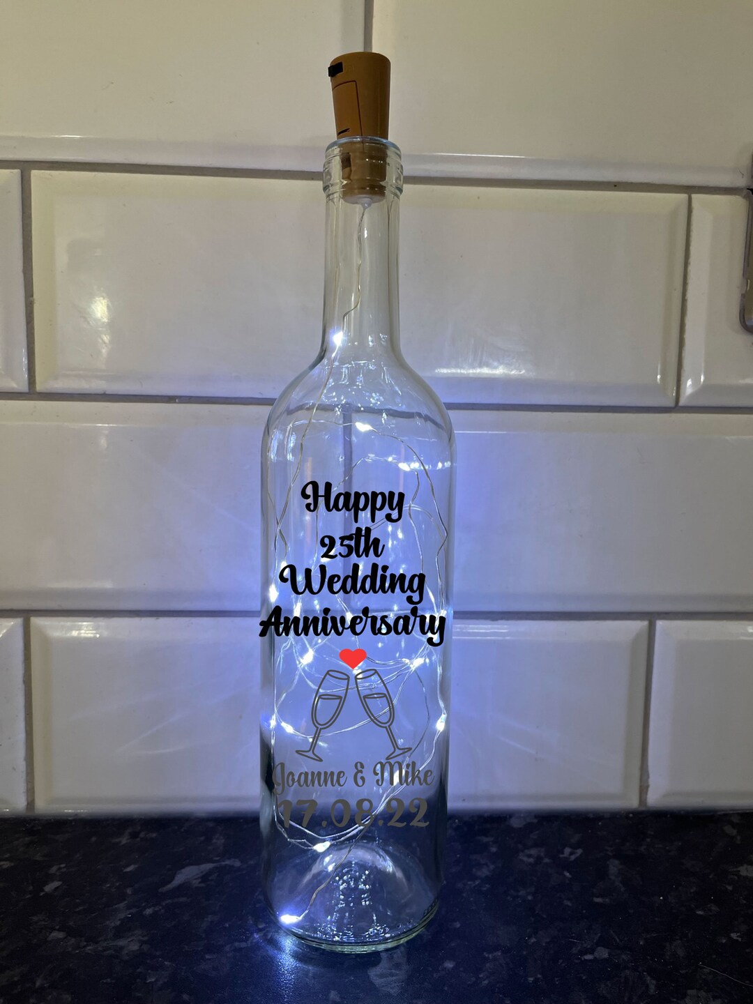 LED Light up Bottle Wedding Anniversary to the Happy Couple - Etsy