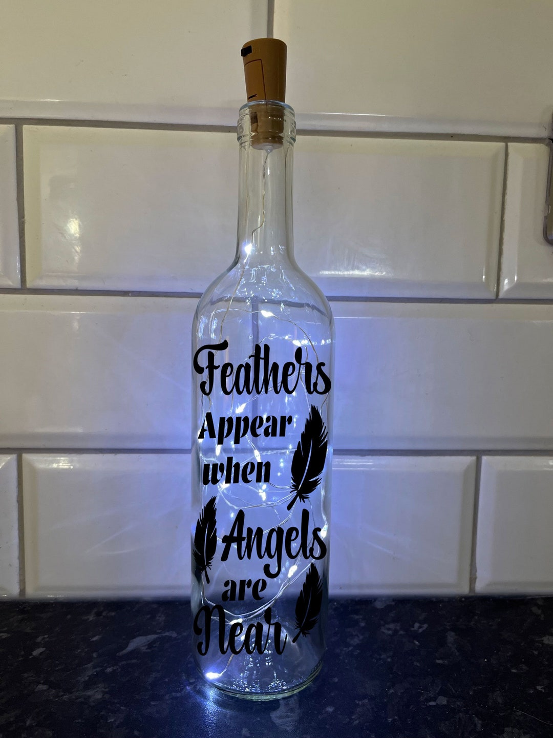 Bereavement Gift Memorial Light up Bottle LED Battery Angels - Etsy