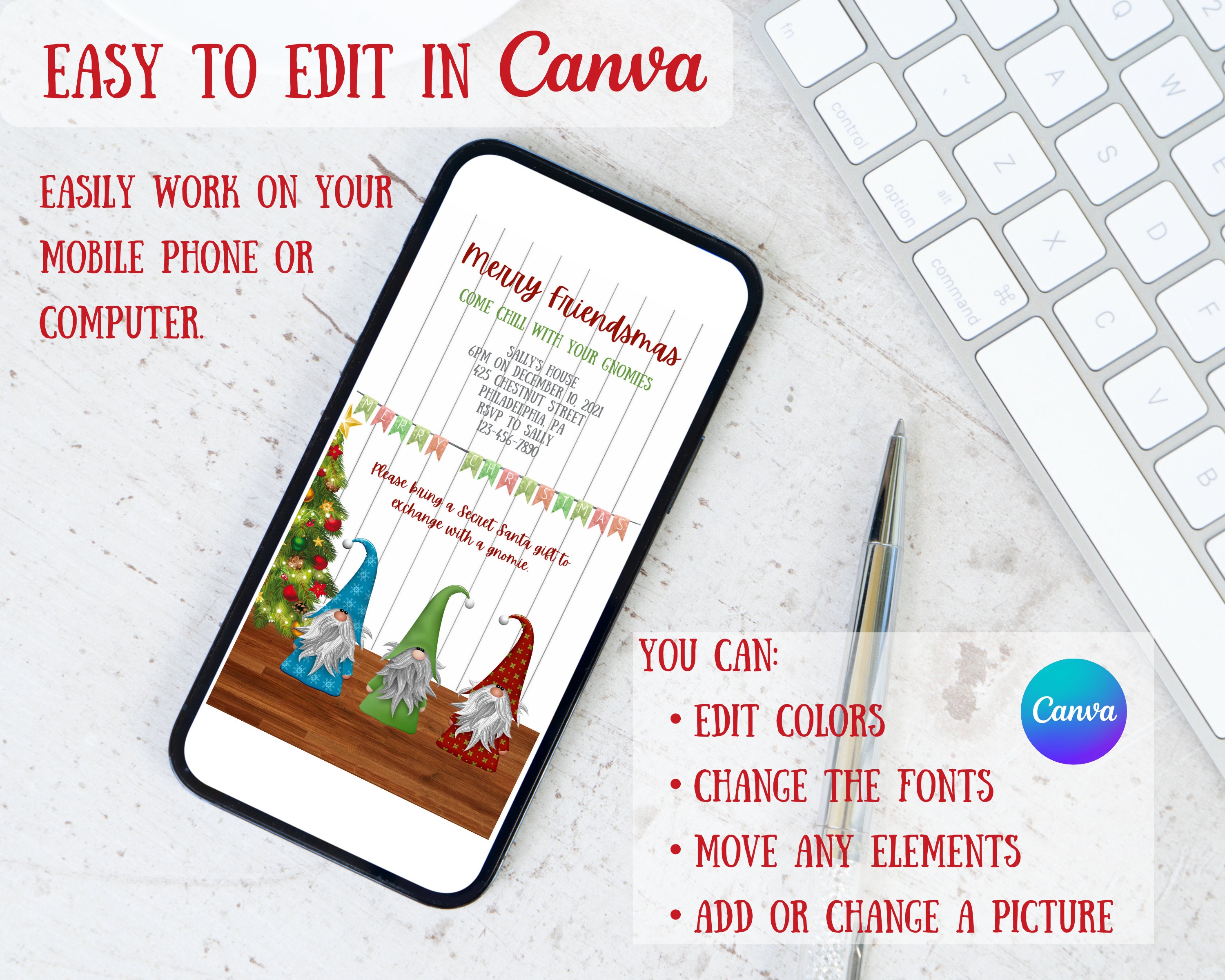 Digital Christmas Party Invitation, Friendsmas Party Evite ...