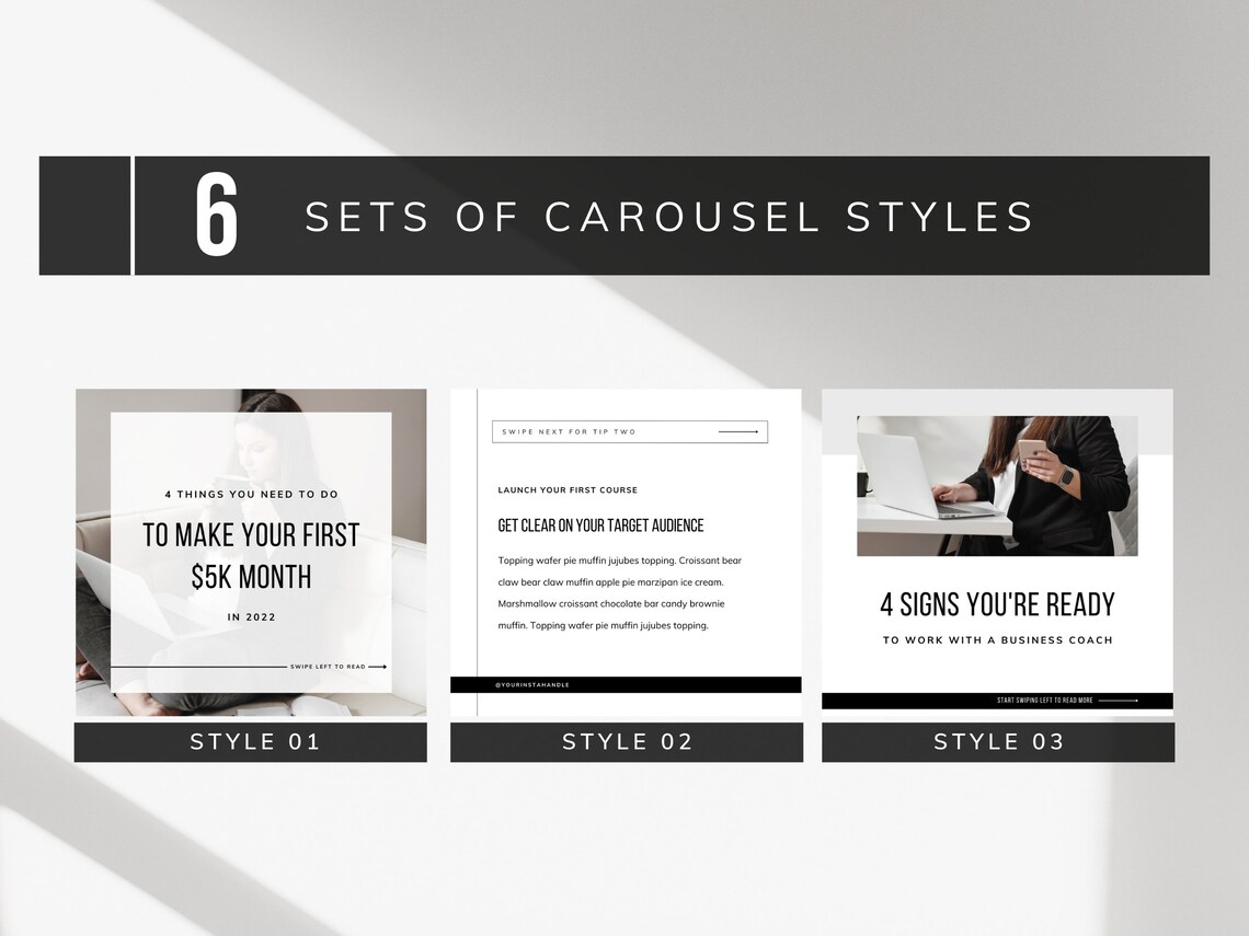 Minimalist Instagram Carousel Templates Simple Carousel - Etsy