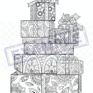 20 Unique, Detailed Christmas Coloring Pages - PDF, Full Pages 8x11 ...