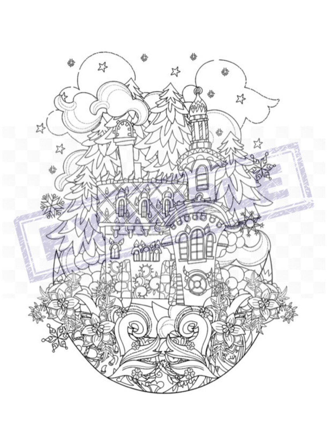 20 Unique, Detailed Christmas Coloring Pages - PDF, Full Pages 8x11 ...