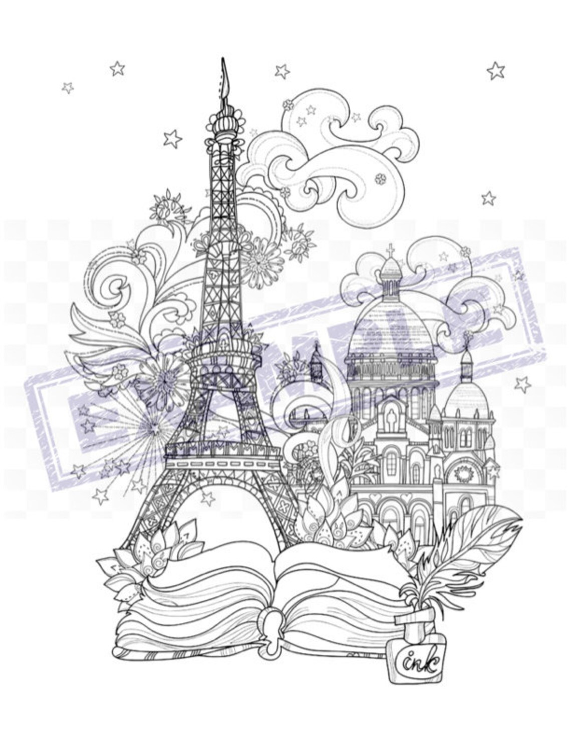 20 Unique, Detailed Christmas Coloring Pages - PDF, Full Pages 8x11 ...