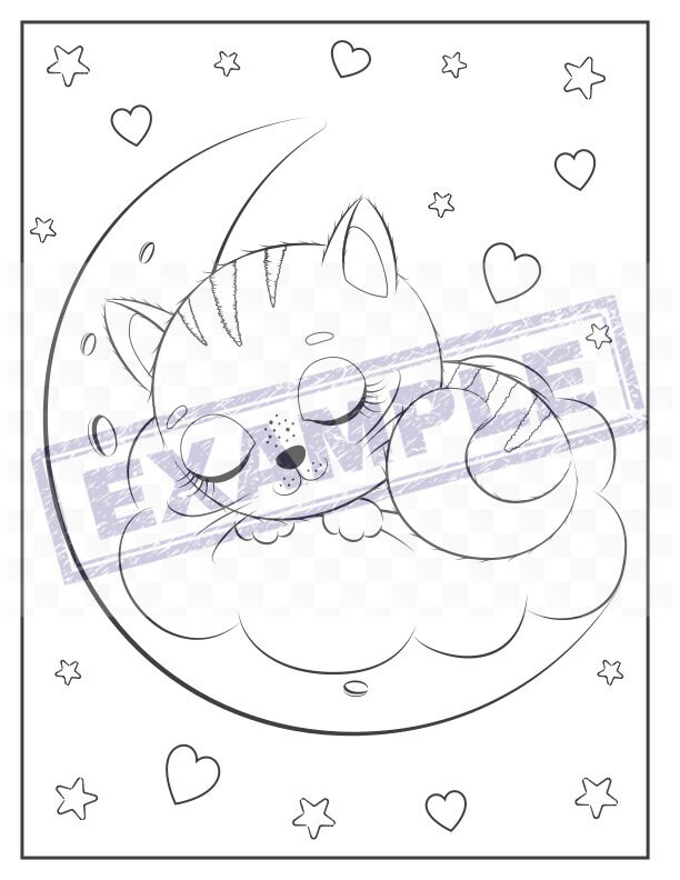 Adorable KITTEN Coloring Pages - PDF - 21 Full Pages, Cute Cats Great ...