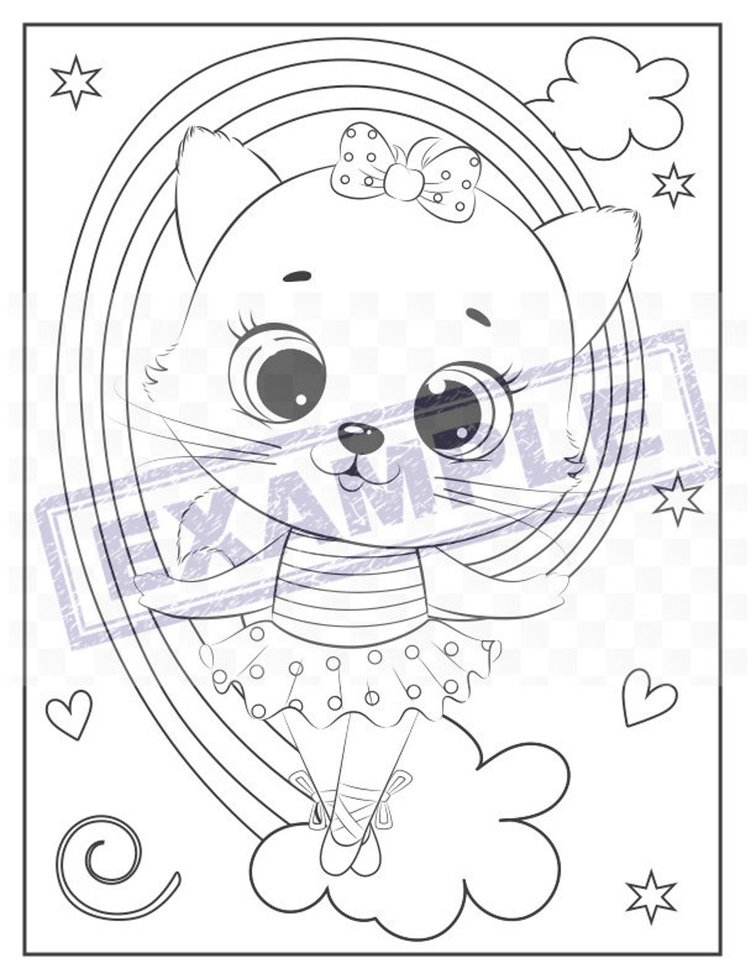Adorable KITTEN Coloring Pages - PDF - 21 Full Pages, Cute Cats Great ...