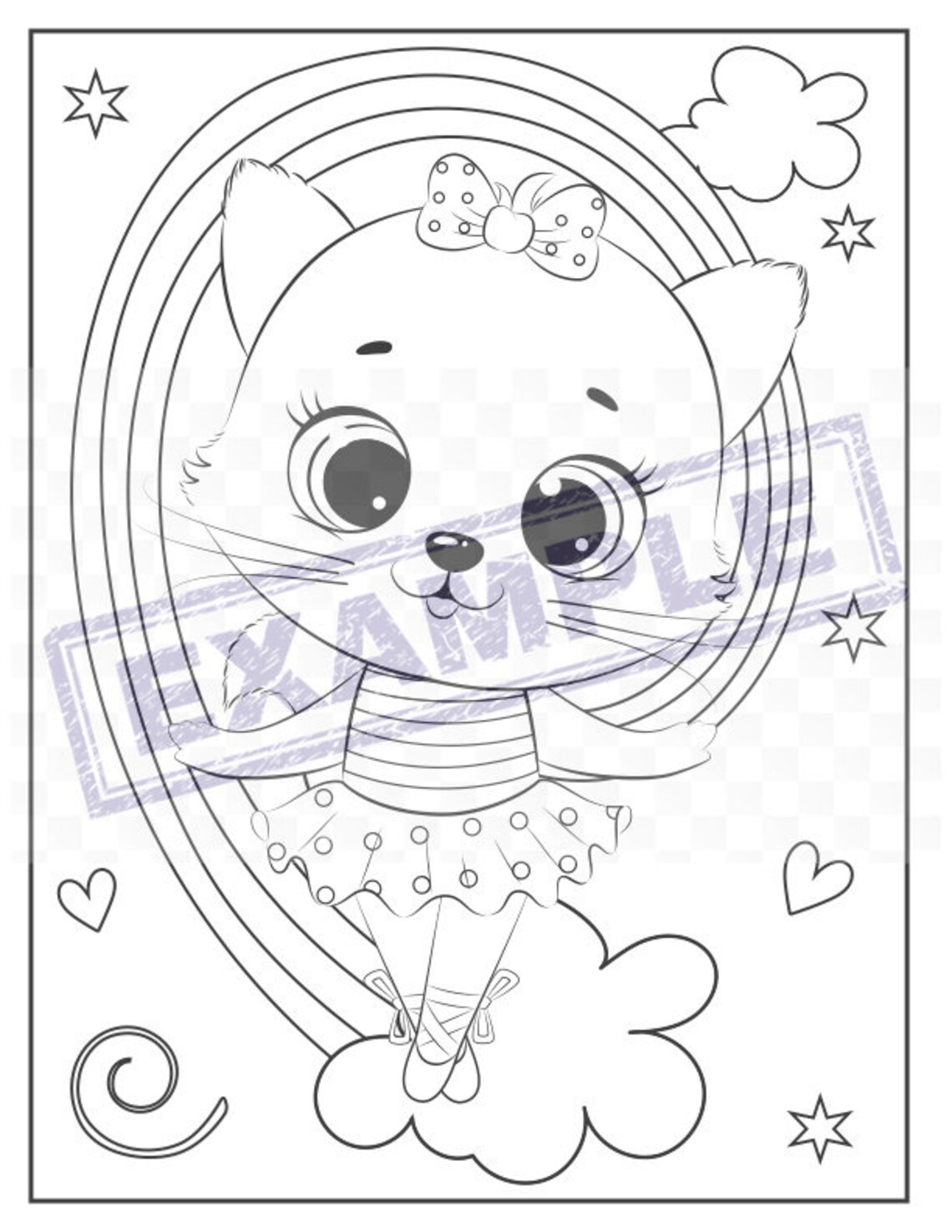 Adorable KITTEN Coloring Pages - PDF - 21 Full Pages, Cute Cats Great ...