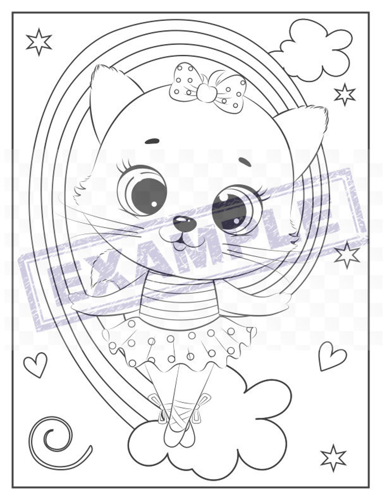 Adorable KITTEN Coloring Pages - PDF - 21 Full Pages, Cute Cats Great ...