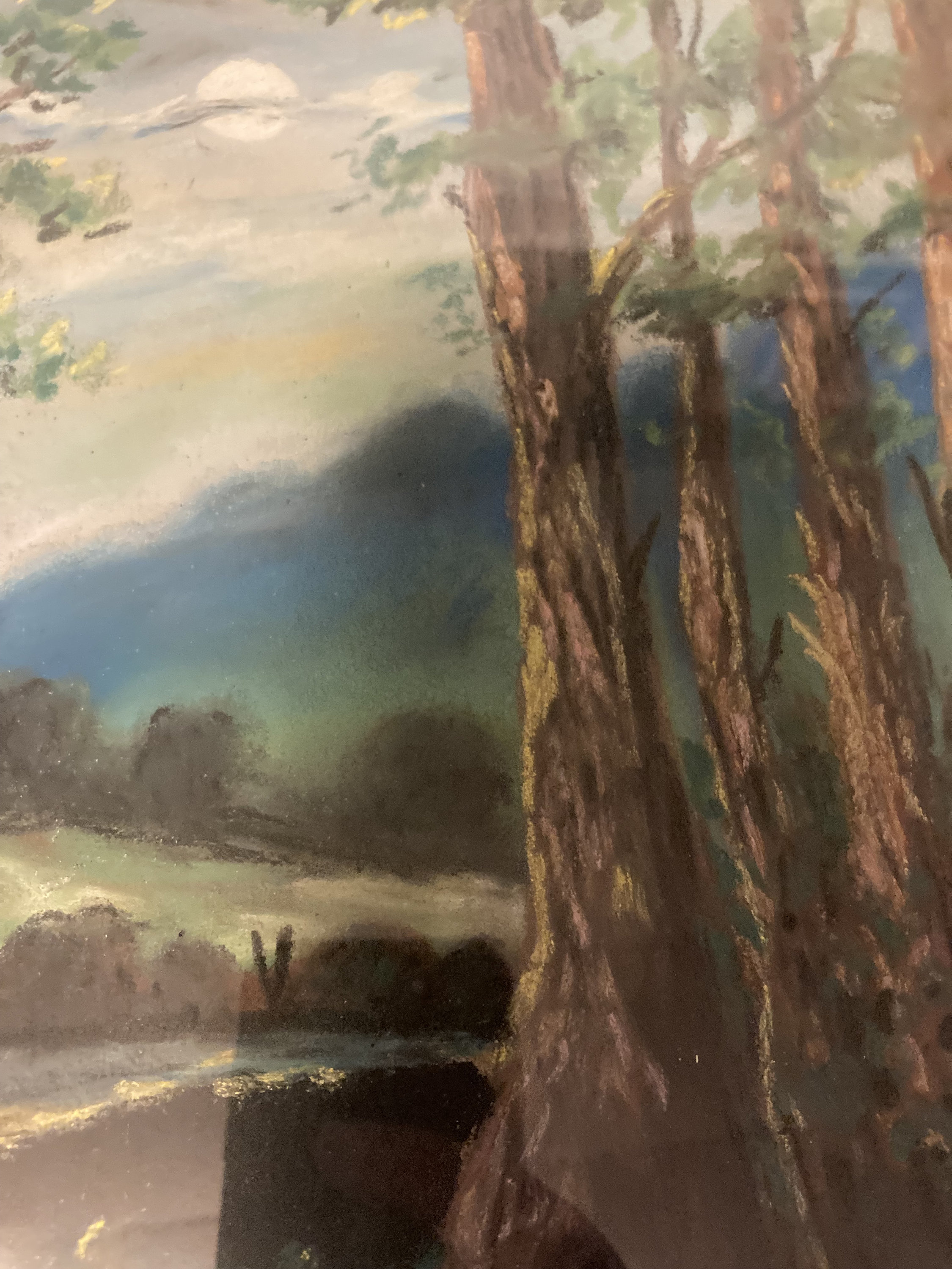 Incredible 1910's Pastel by Alfred Jansen Swenson Lindsborg KS, Framed ...