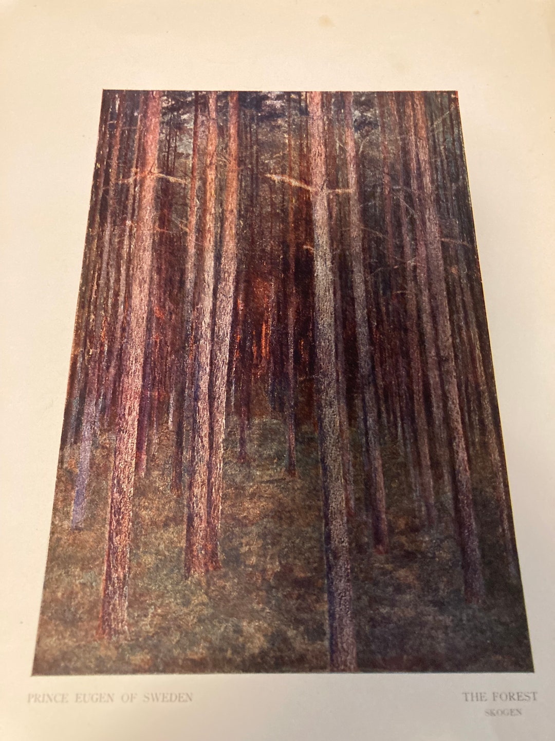 1912 the Forest by Prince Eugen of Sweden 16 1/2" X 11 1/2" Skogen ...