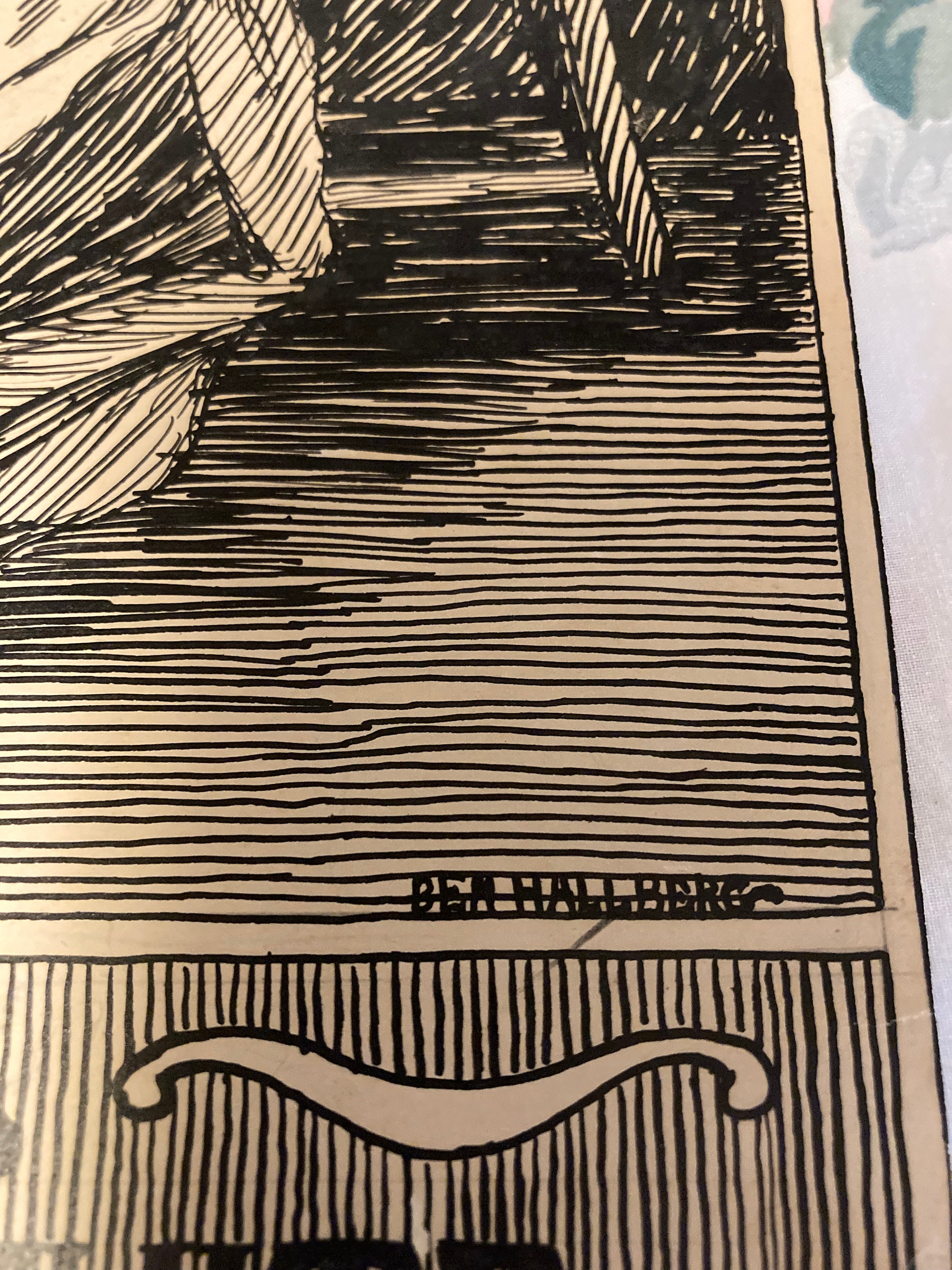 1899 Pen and Ink Illustration by Austin Benjamin Hallberg noted Chicago ...