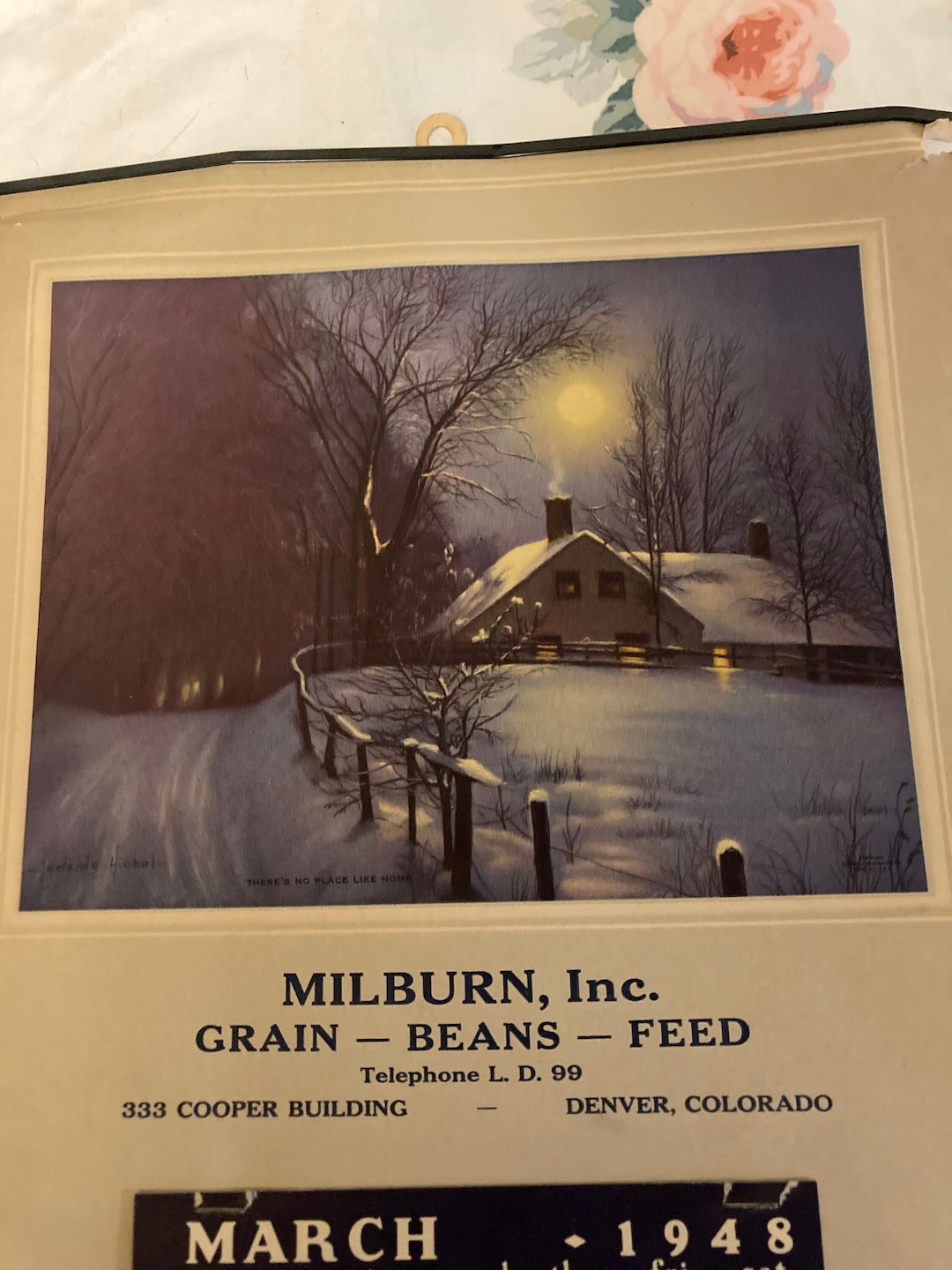 1948 Adelaide Hiebel Lithograph Calendar Produced by Gerlach Barklow ...