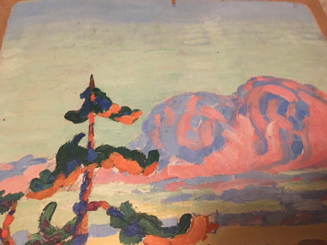 Birger Sandzen Student Original Painting From the 1930's Oil on Board ...