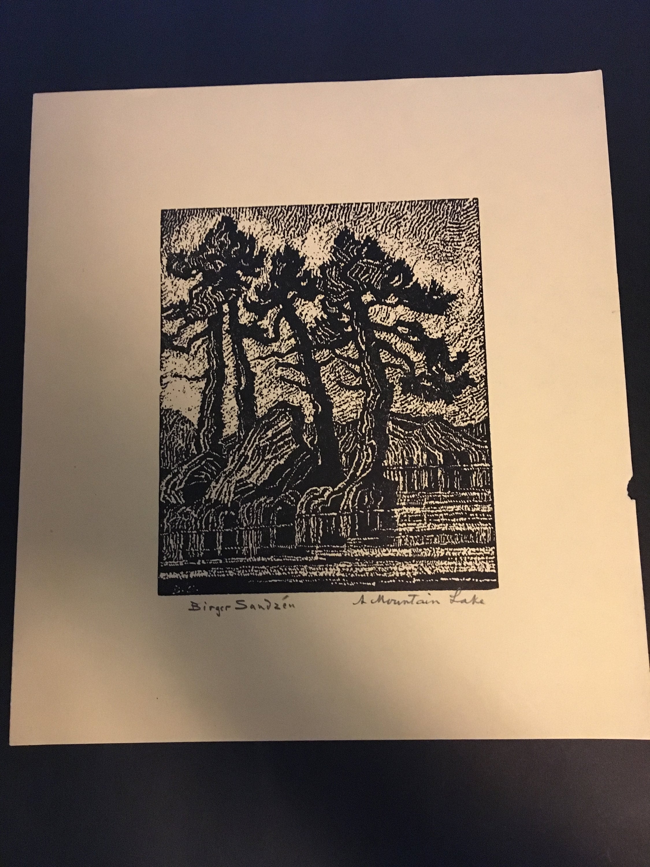 A Mountain Lake by Birger Sandzen Signed and Titled by the Artist ...