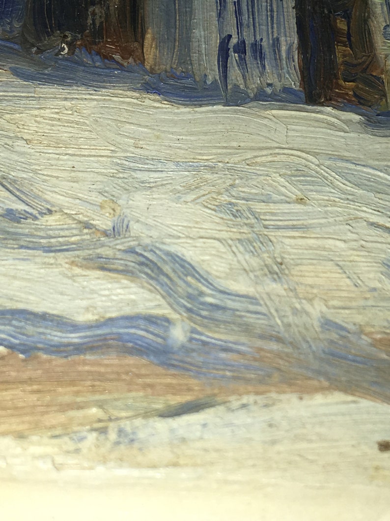 Signe Larson Oil on Board Painting of Her Home, Famed Artist Friend ...