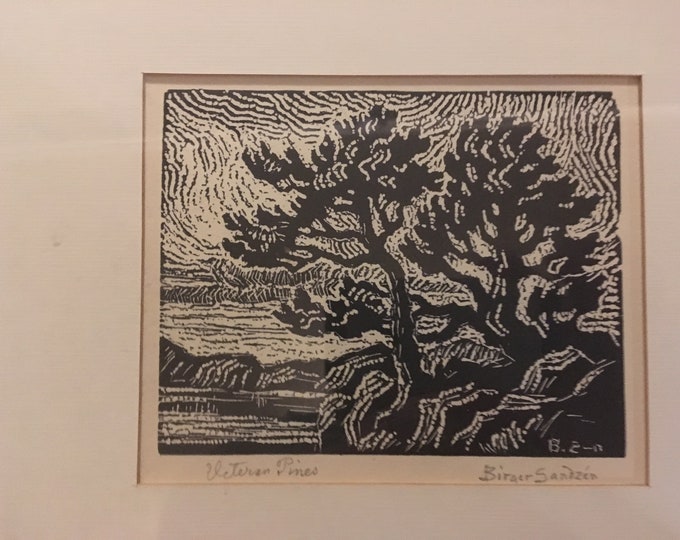 Birger Sandzen Three Pines Aka Singing Pines, a Drypoint Print From ...