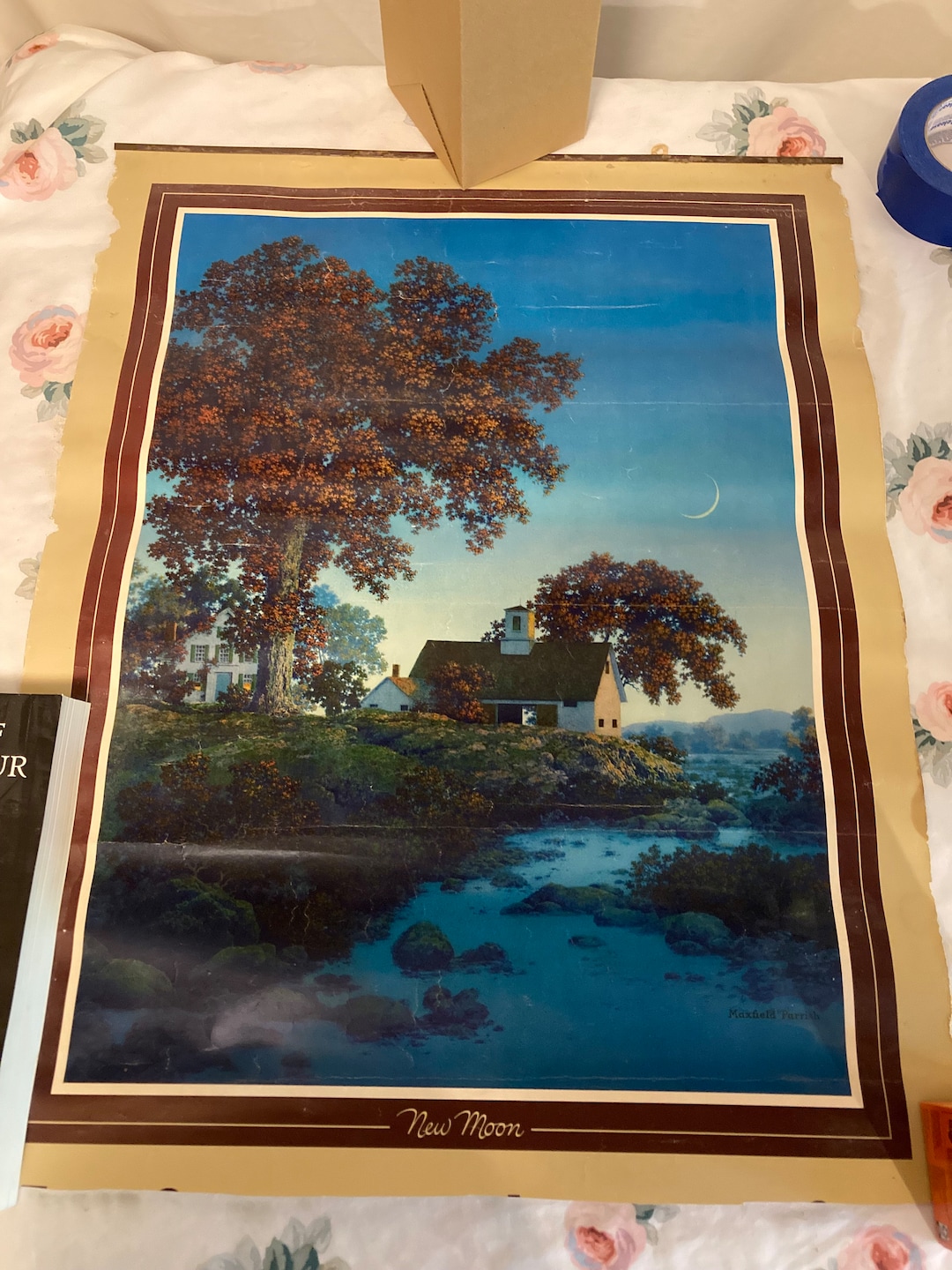 Maxfield Parrish "new Moon" (1943) Landscape Print From a Brown and Bigelow Catalog. Very Large ...