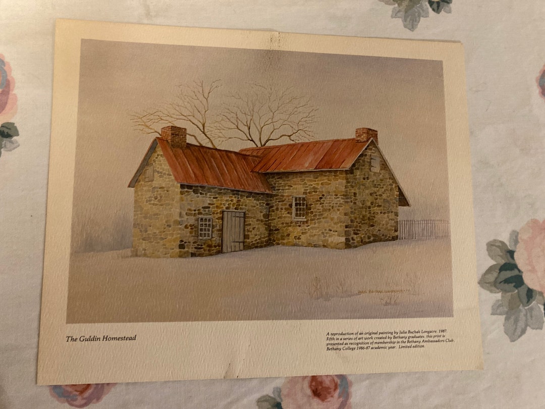 Julia Anne Longacre 1987 Lithograph "guldin Homestead" Berks County ...