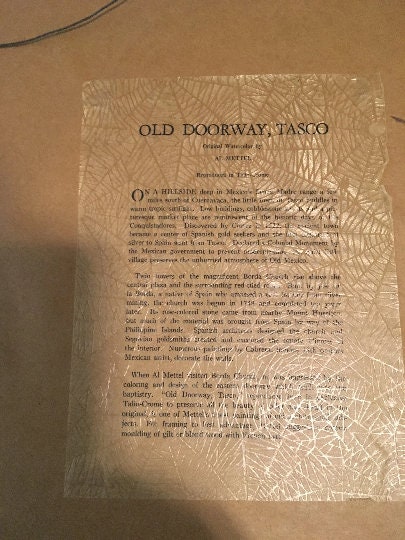 Old Doorway Tasco Watercolor Print Signed by Al Mettel Brown & Bigelow ...