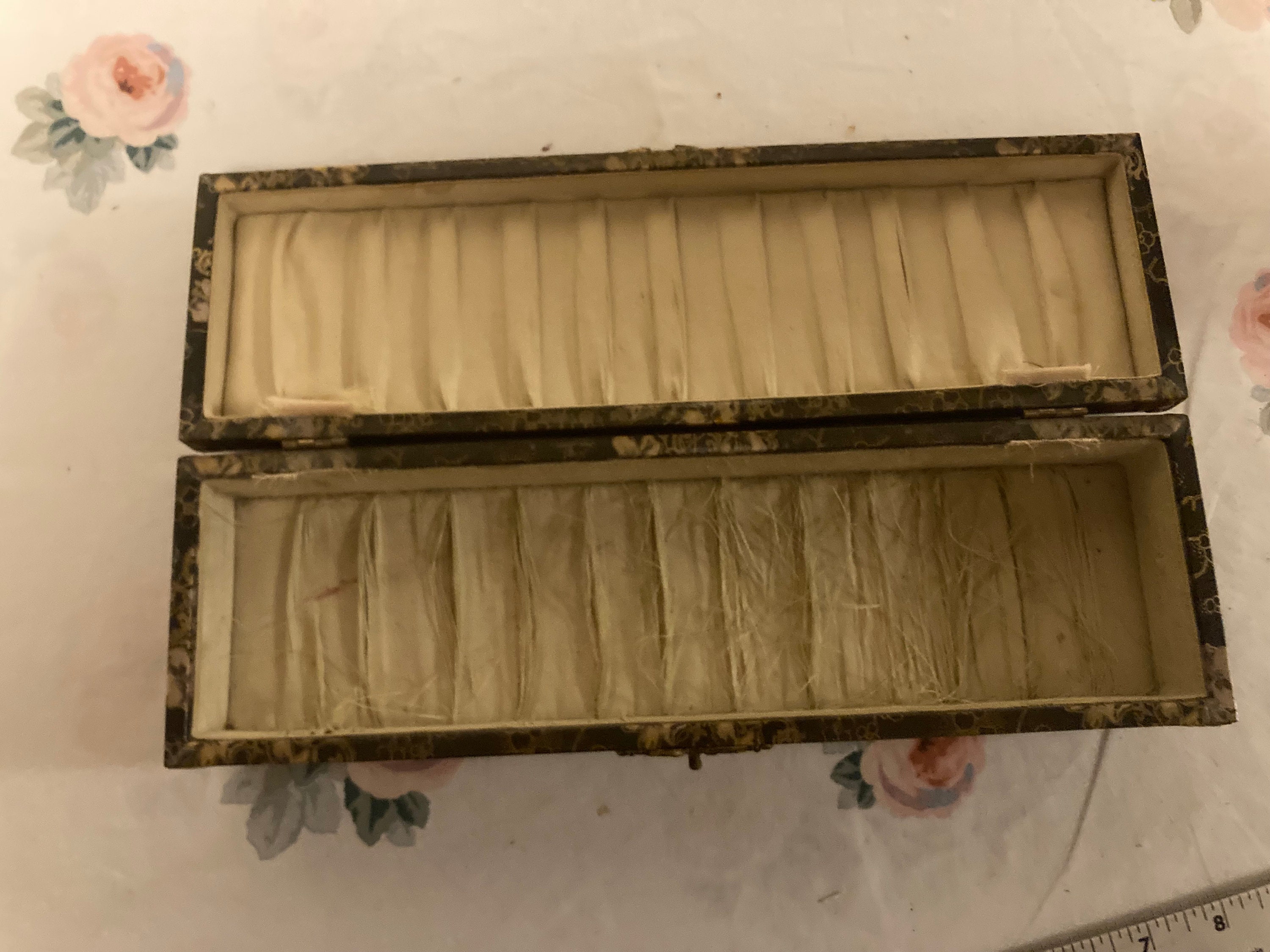 Victorian Era Celluloid Necktie Box With Picture of a Couple Playing ...