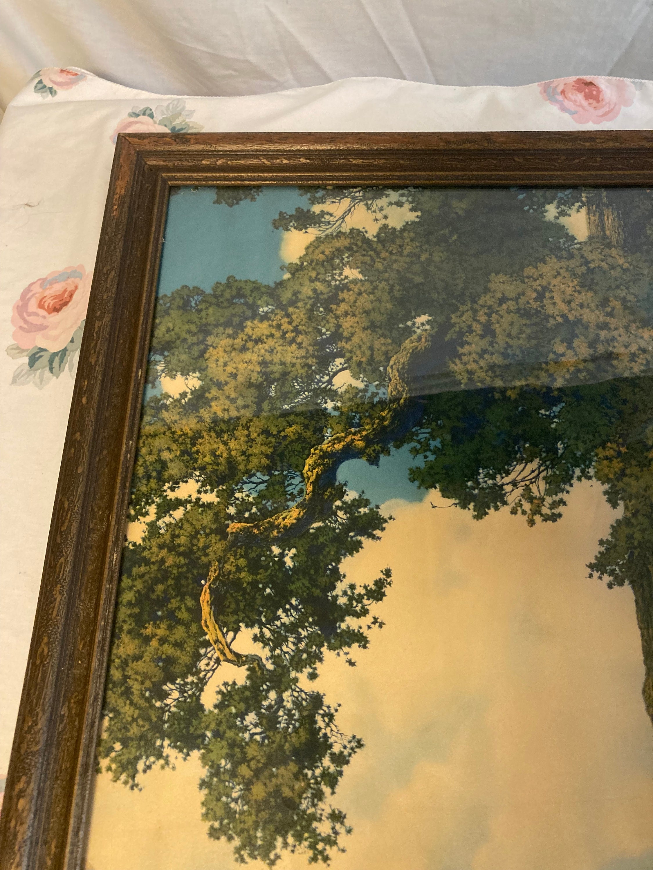 1927 Maxfield Parrish hilltop Framed 16 3/4x30 1/2 Original 1927 ...